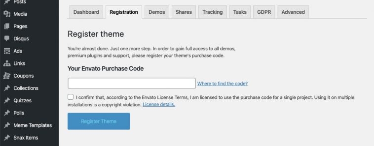 Theme Installation – Bimber Theme Documentation